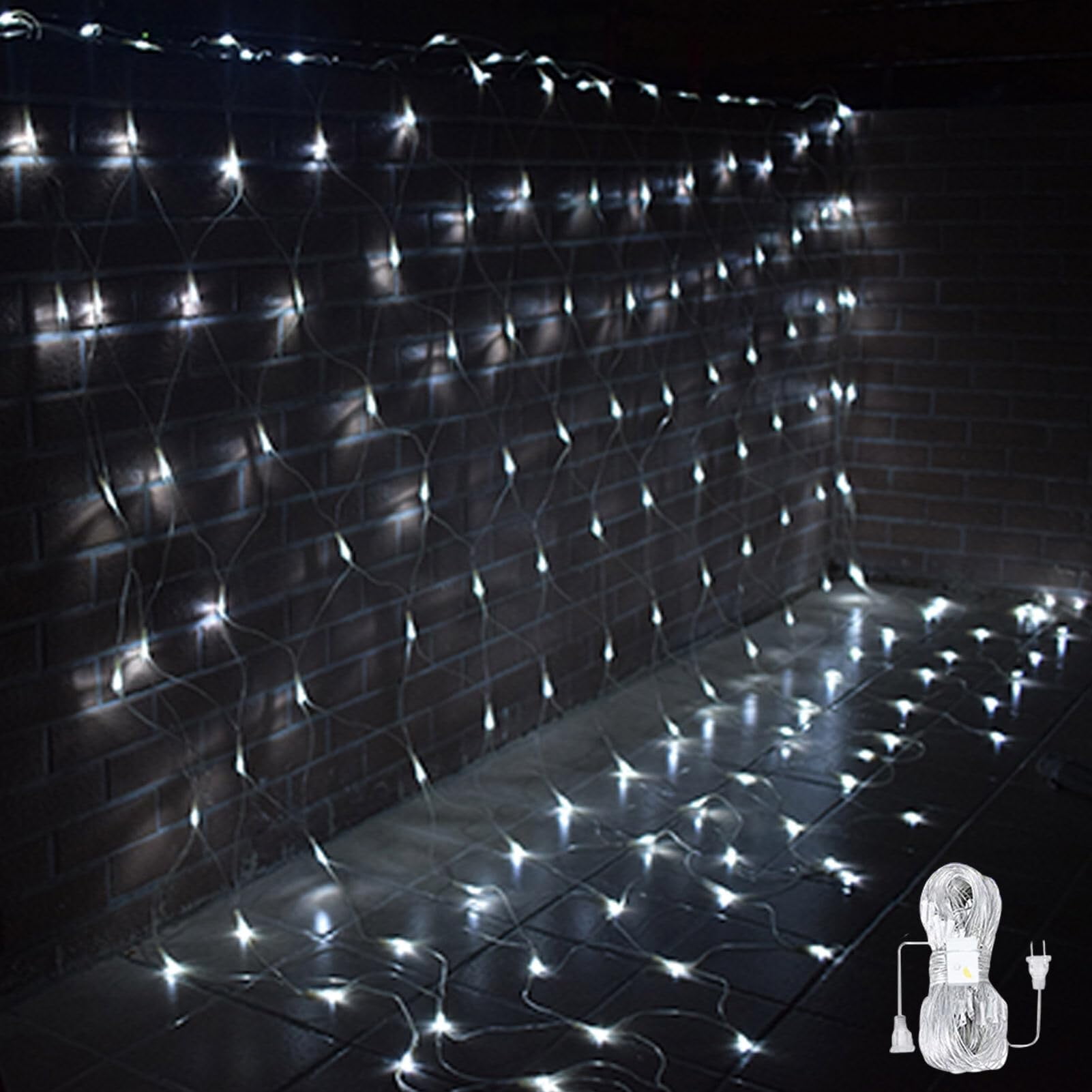 Christmas White Net Lights, 96 LEDs 4.9FT x 4.9FT Net Lights ...