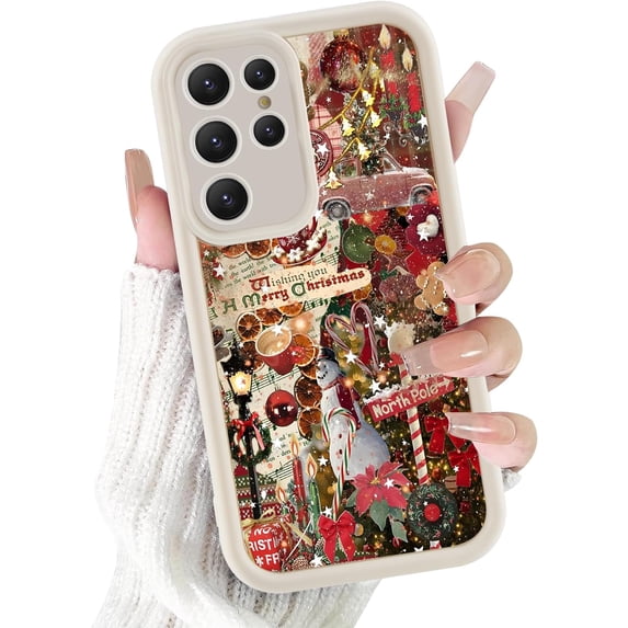 Christmas White Print Phone Case for Samsung Galaxy S25 Ultra 5G 6.9 ...