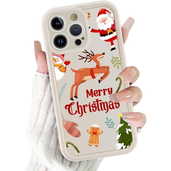 Christmas White Print Phone Case for iPhone 13 Pro Max 6.7", with ...