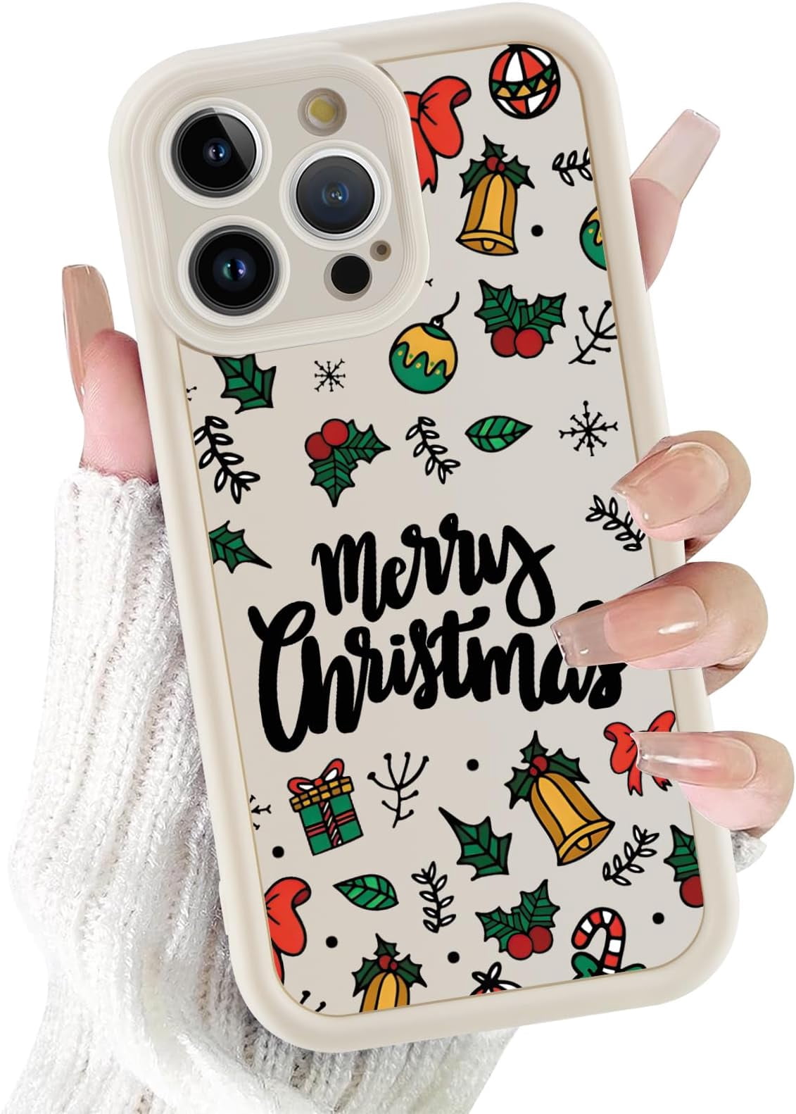 Christmas White Print Phone Case for iPhone 15 Pro 6.1", with ...