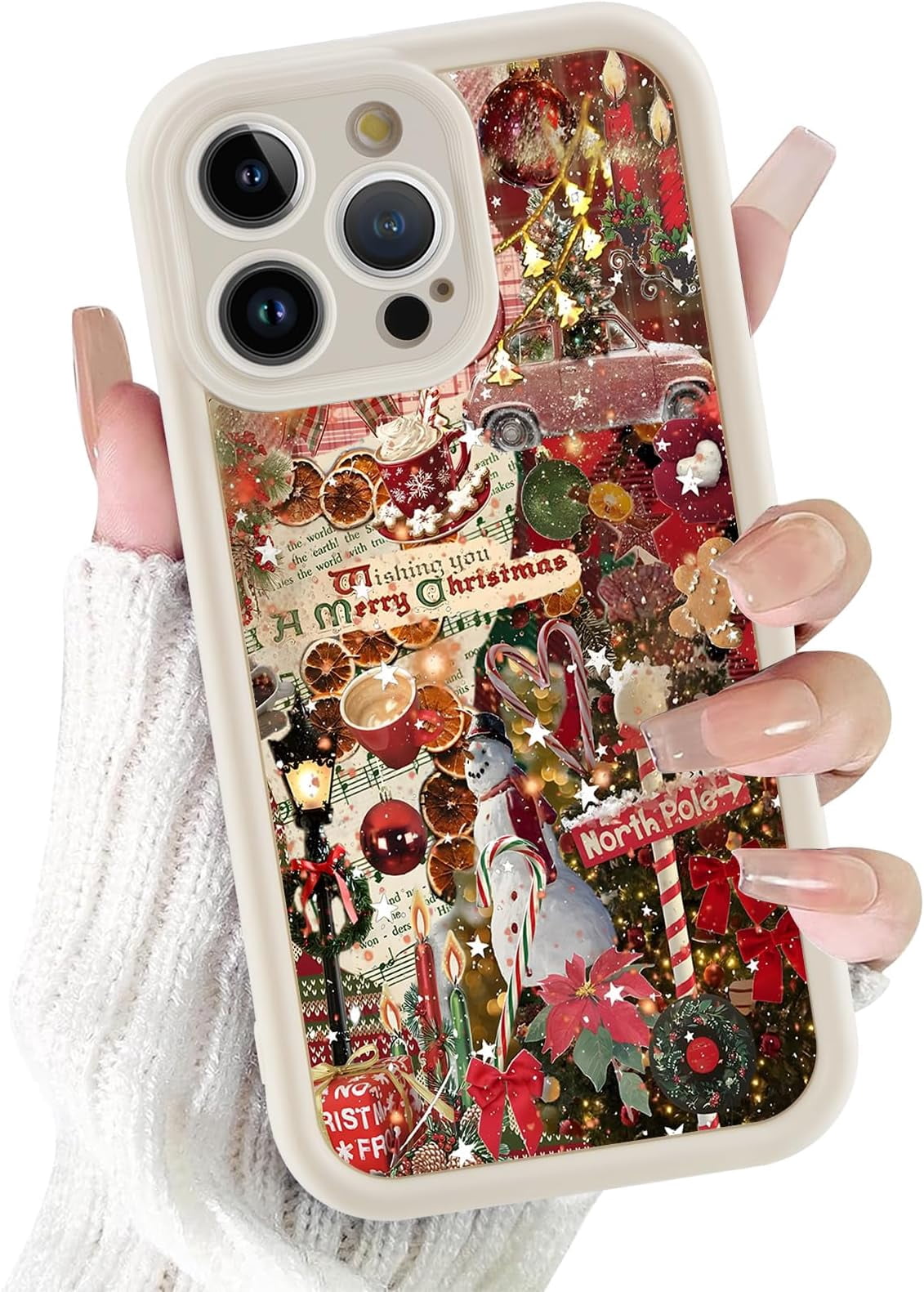 Christmas White Print Phone Case for iPhone 16 Pro 6.3", with ...