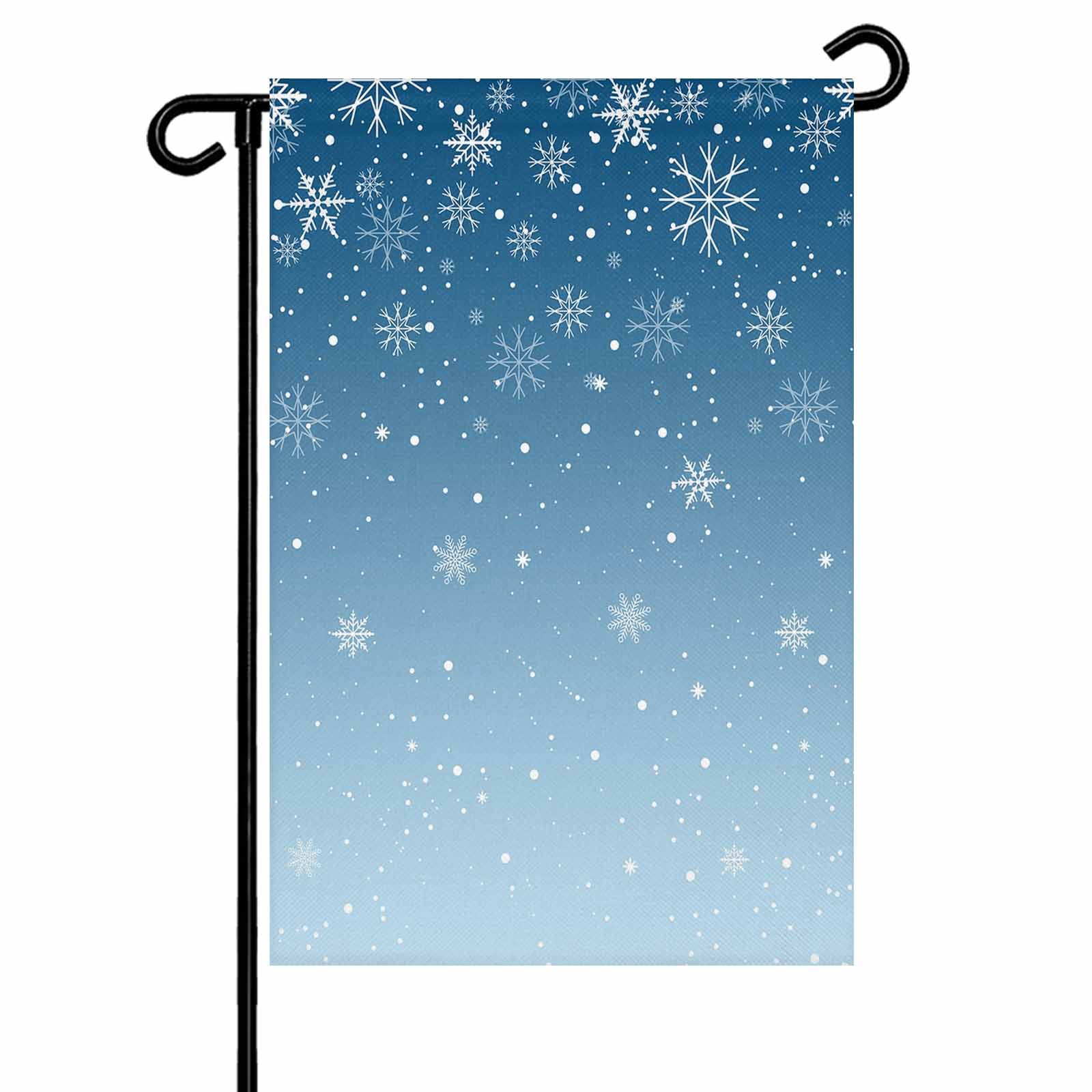 Christmas White Snowflakes Garden Flags for Outside Winter Blue ...