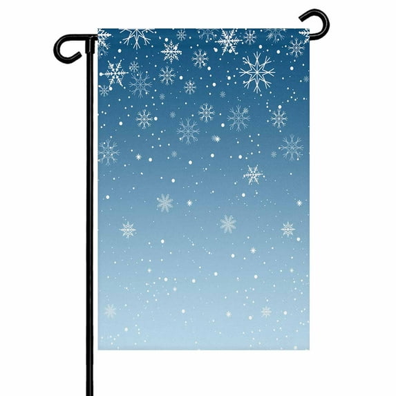 Christmas White Snowflakes Garden Flags for Outside Winter Blue ...