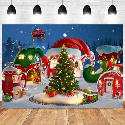 Christmas Whoville Grinch Decorations Photo Backdrop for Photography ...