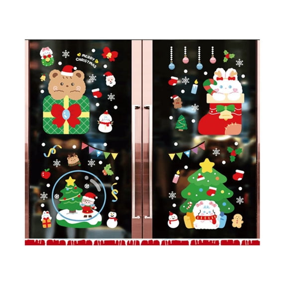 Christmas Window Clings, Glass Window Stickers, Double-Sided Printing ...