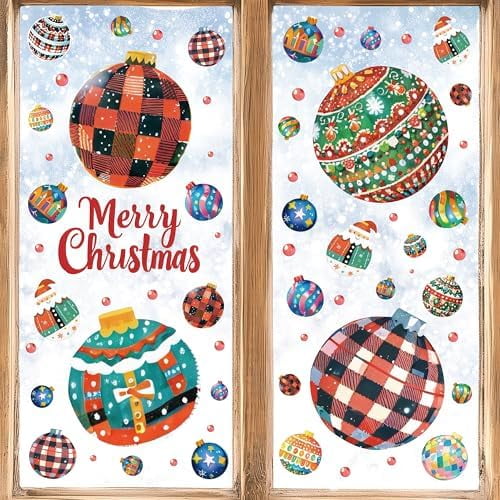 Christmas Window Clings, Removable Decoration Stickers, Classic and ...