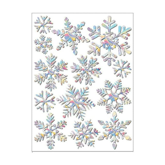 Christmas Window Clings, Snowflake Window Clings, Xmas Holiday White ...