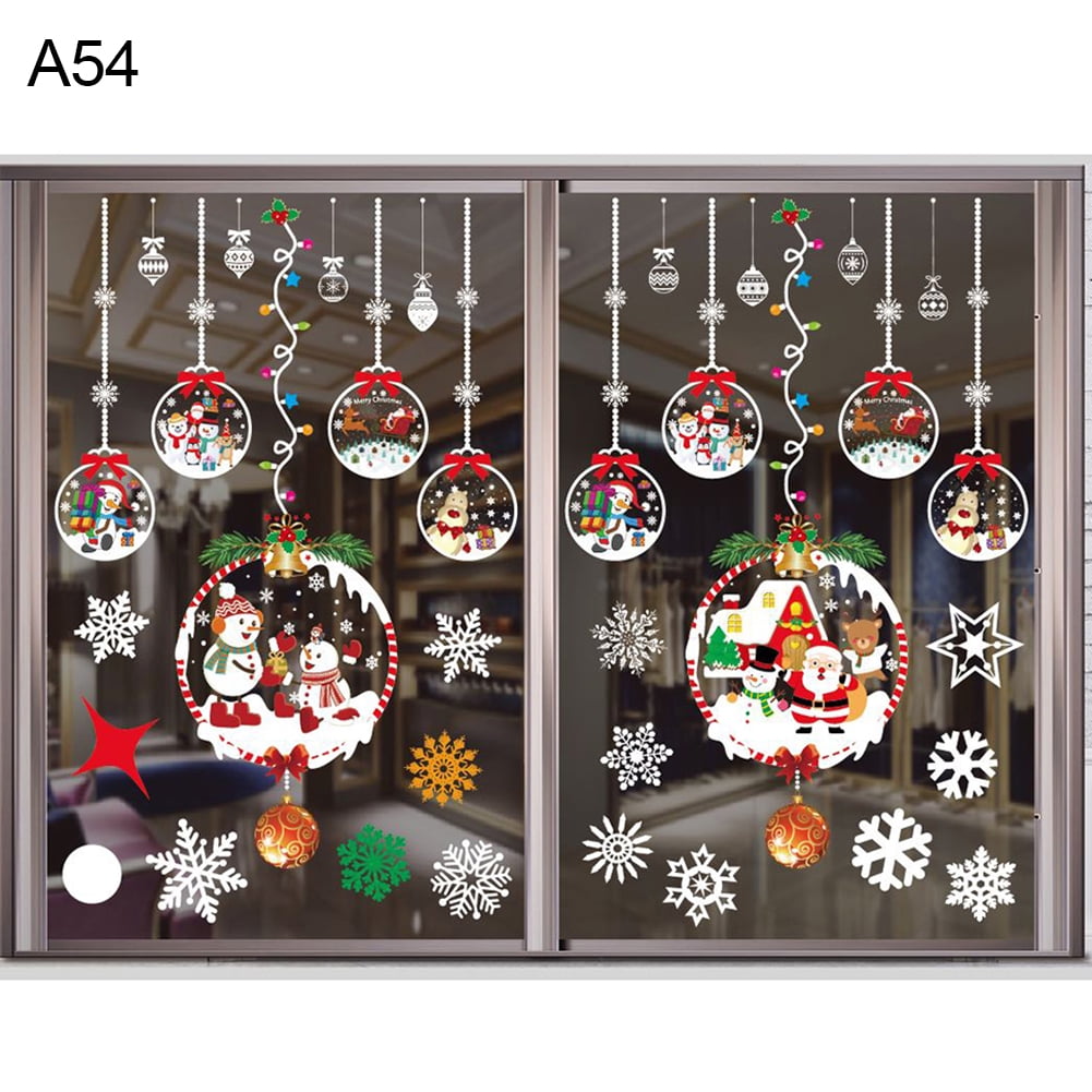 Visland Christmas Window Clings Snowflake Window Decals Christmas ...