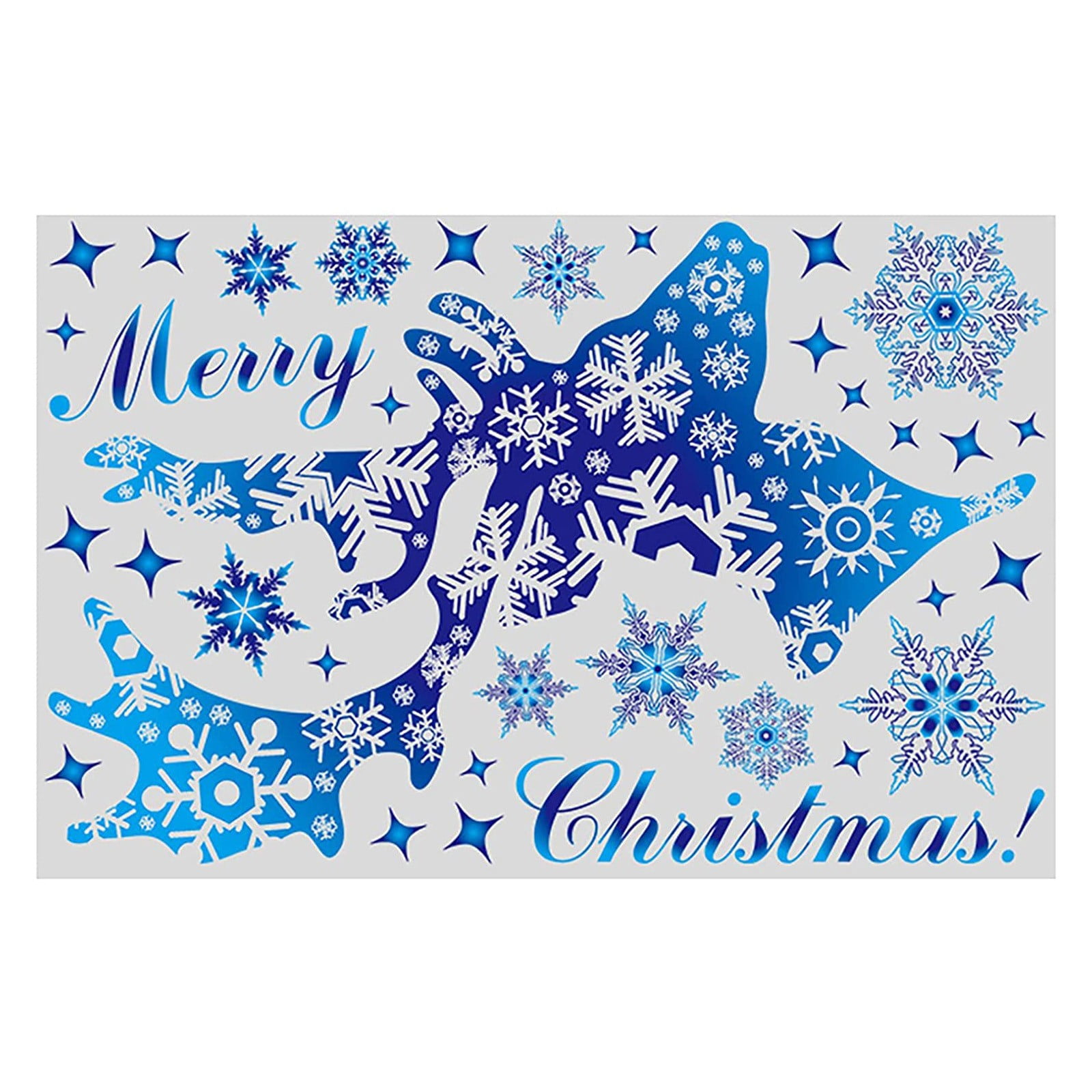 Christmas Window Clings Stickers with Snowflake Designs, Static Cling ...