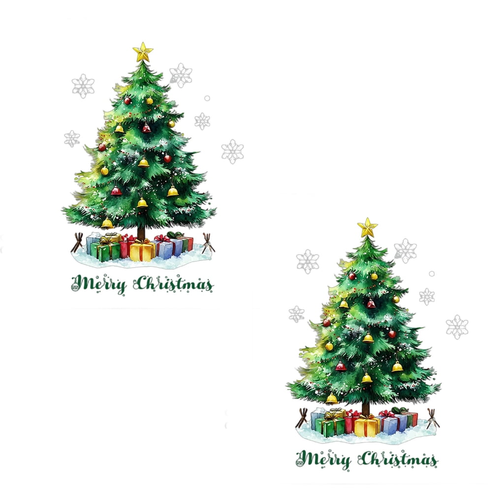 Christmas Window Clings Xmases Tree Window Clings Decal for Winter ...