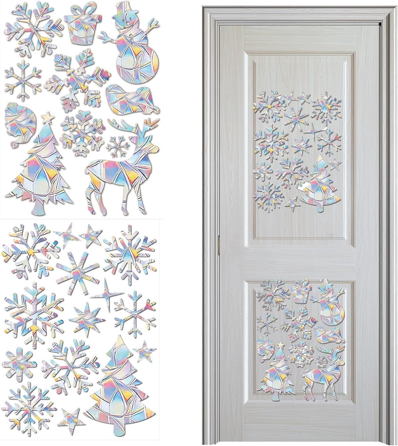 Christmas Window Decals 2 Sheets Static Snowman Reusable Home Decor ...