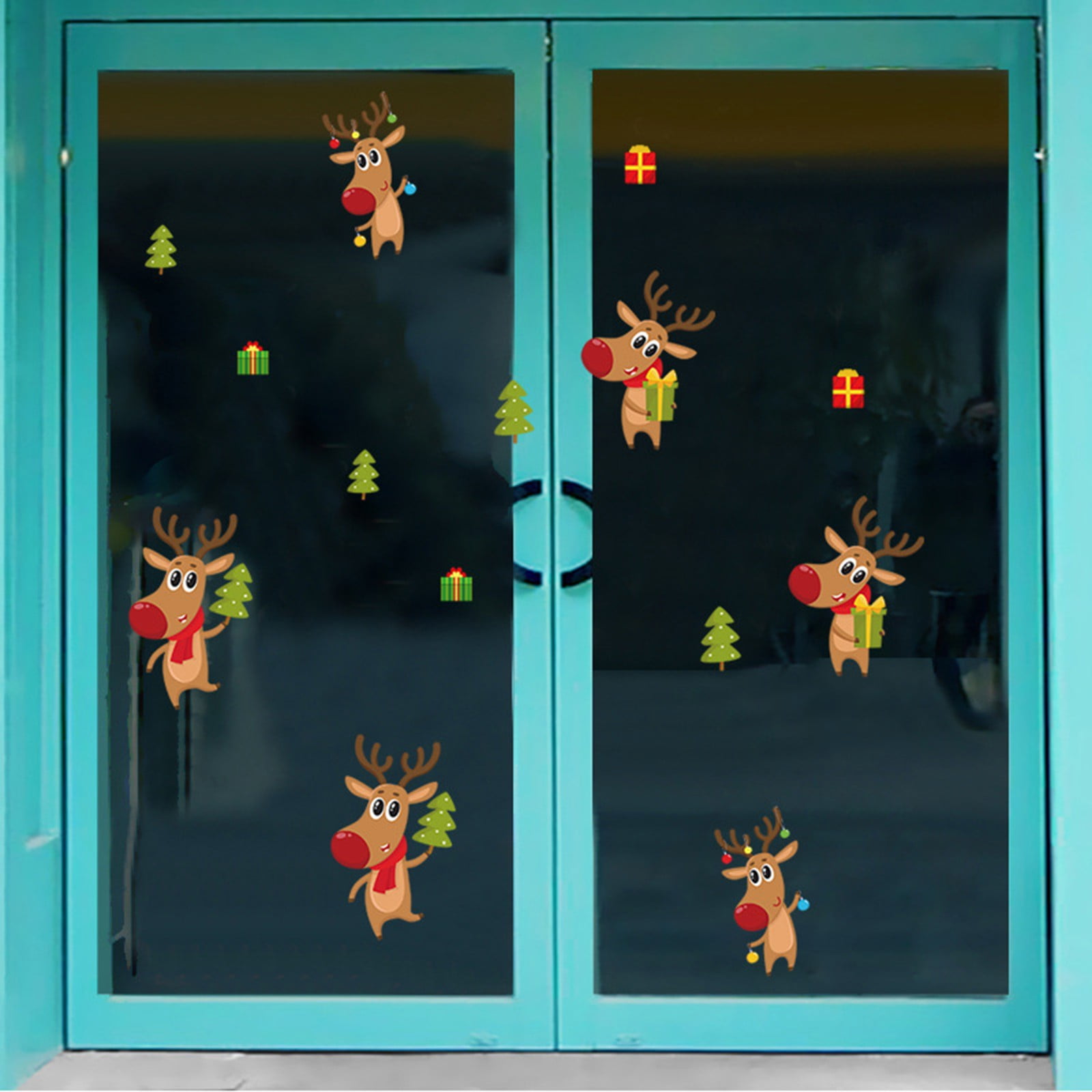 Christmas Window Decoration Stickers Glass Cabinet Door Stickers ...