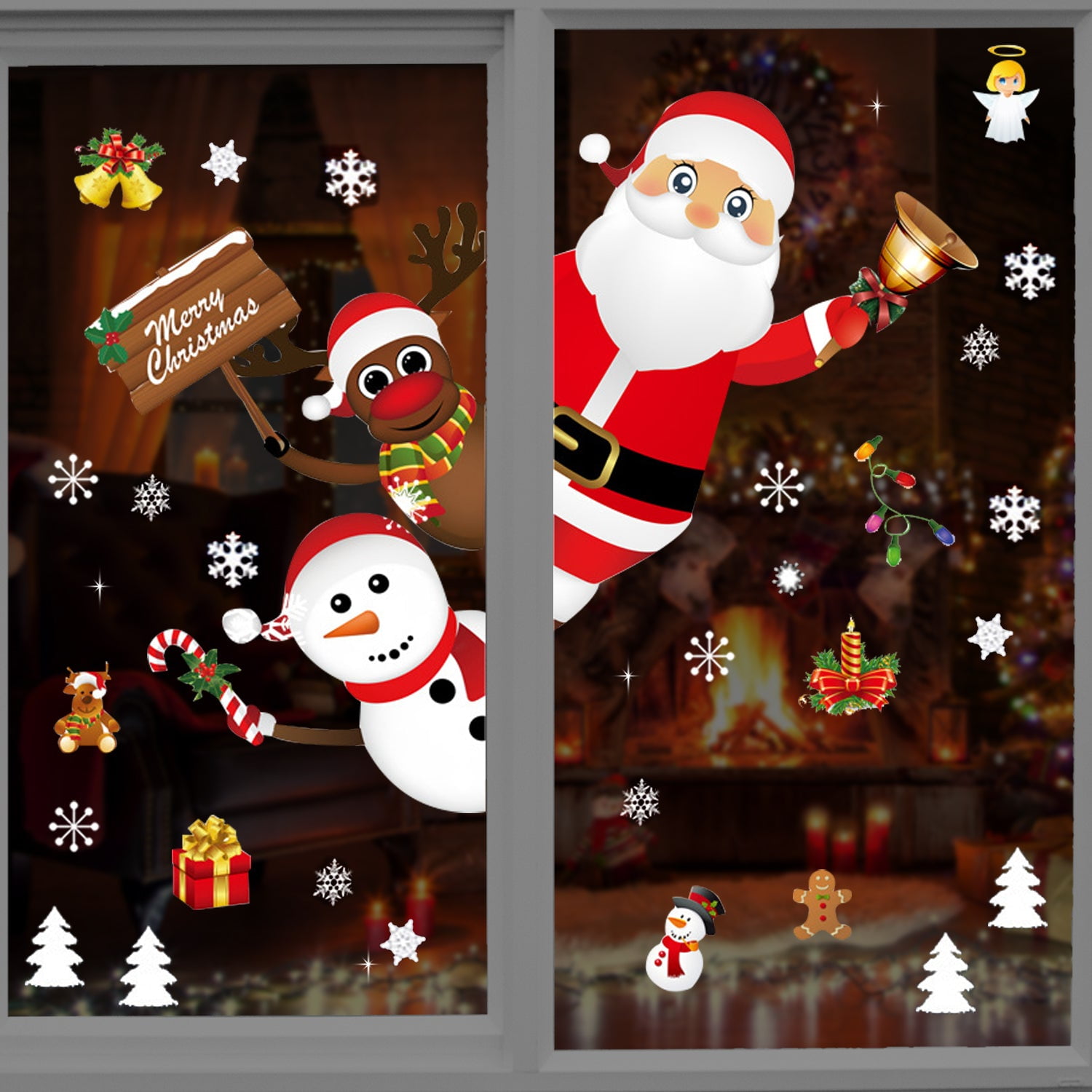 Christmas Window Sticker 35"x23" - XLarge Glass Decal for Shop Window ...