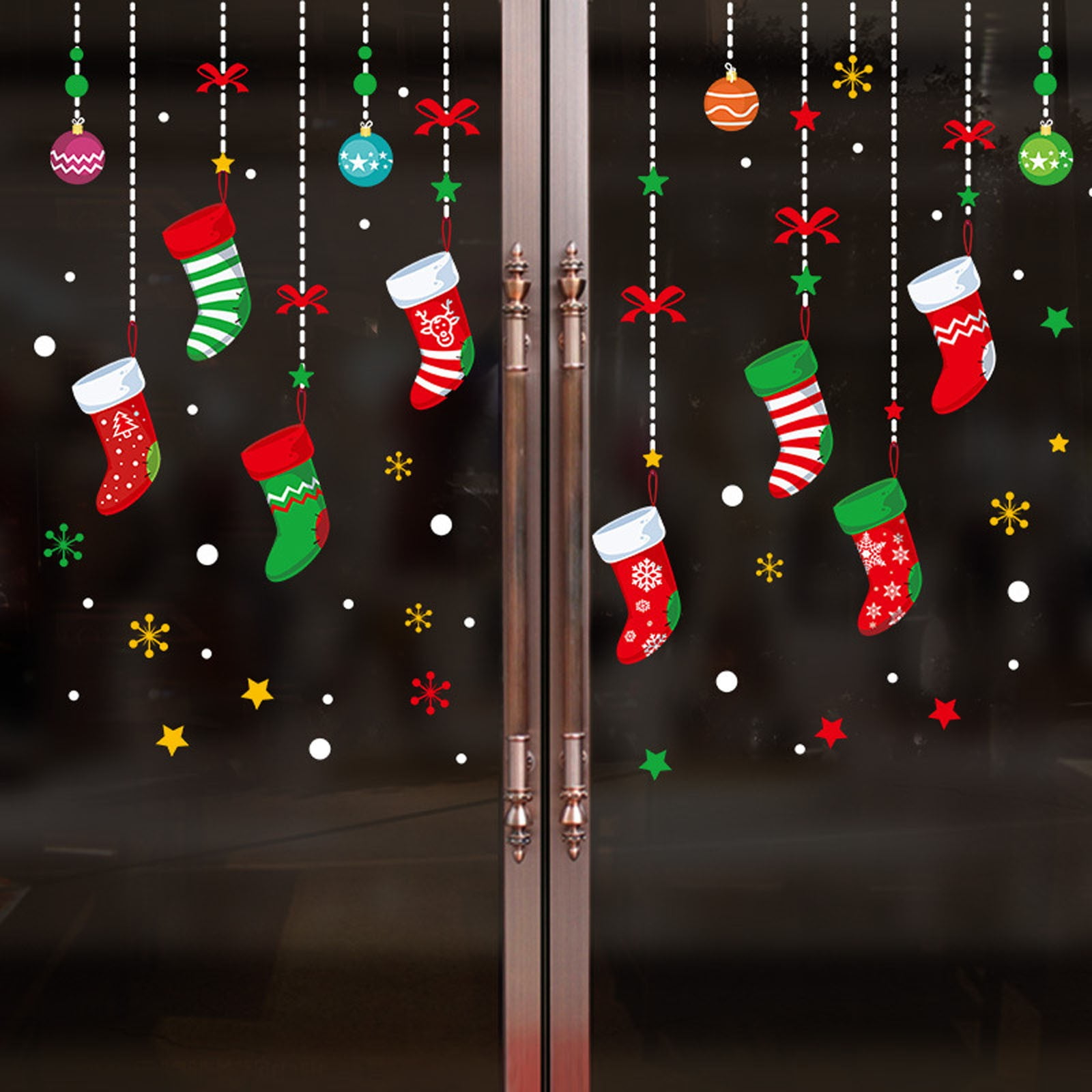 Christmas Window Stickers, Holiday Wall Decals, PVC Self-Adhesive ...