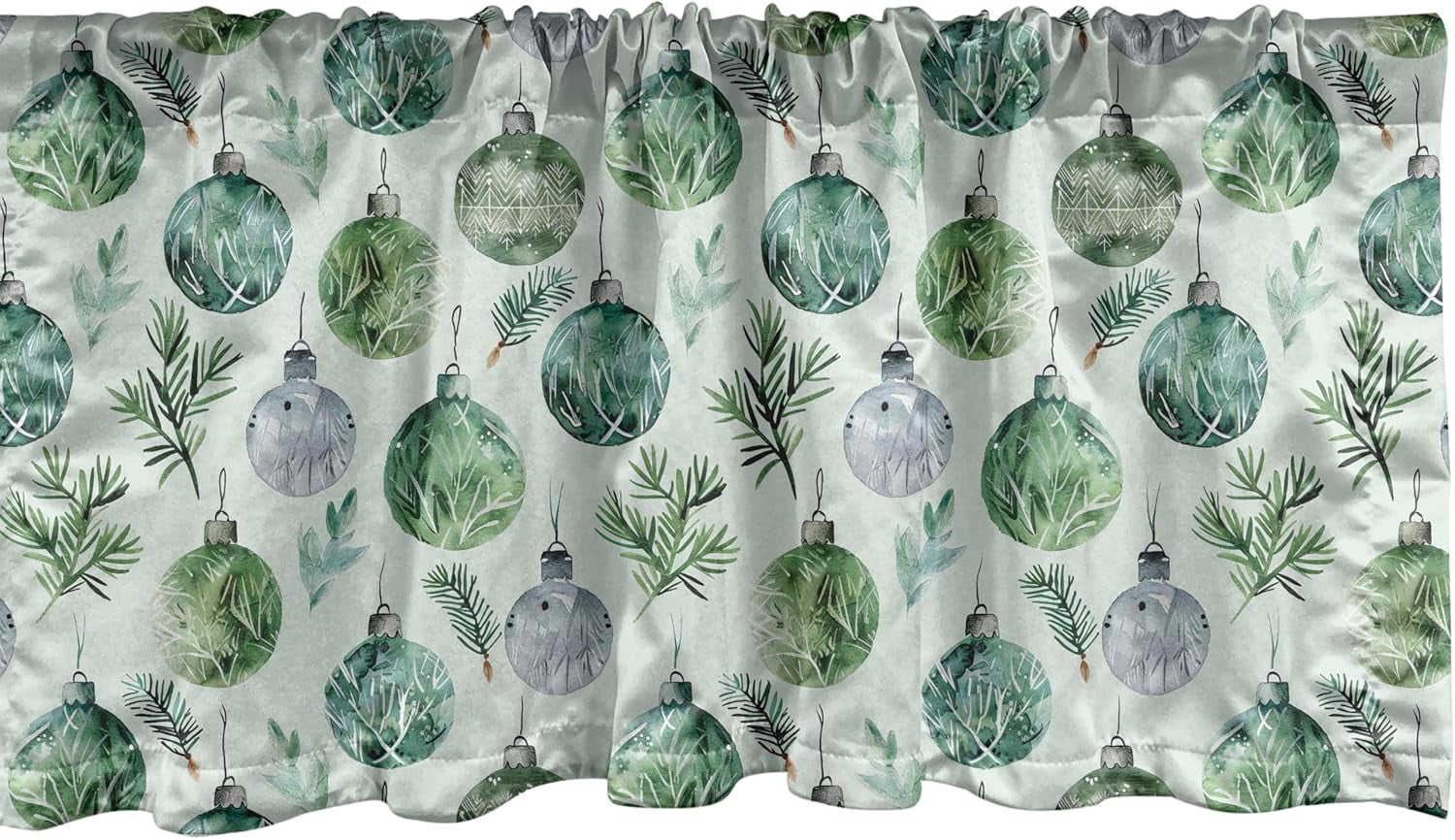 Christmas Window Valance Pack of 2, Illustration of Balls Globes and ...