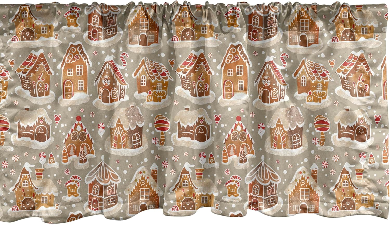 Christmas Window Valance Pack of 2, Xmas Season Theme with Ginger House ...
