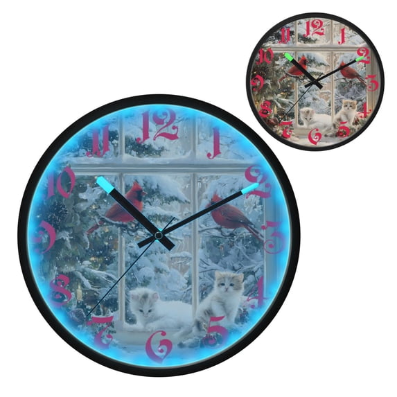 Christmas Windowsill Luminous Wall Clock with Sound-Activated LED 12 ...