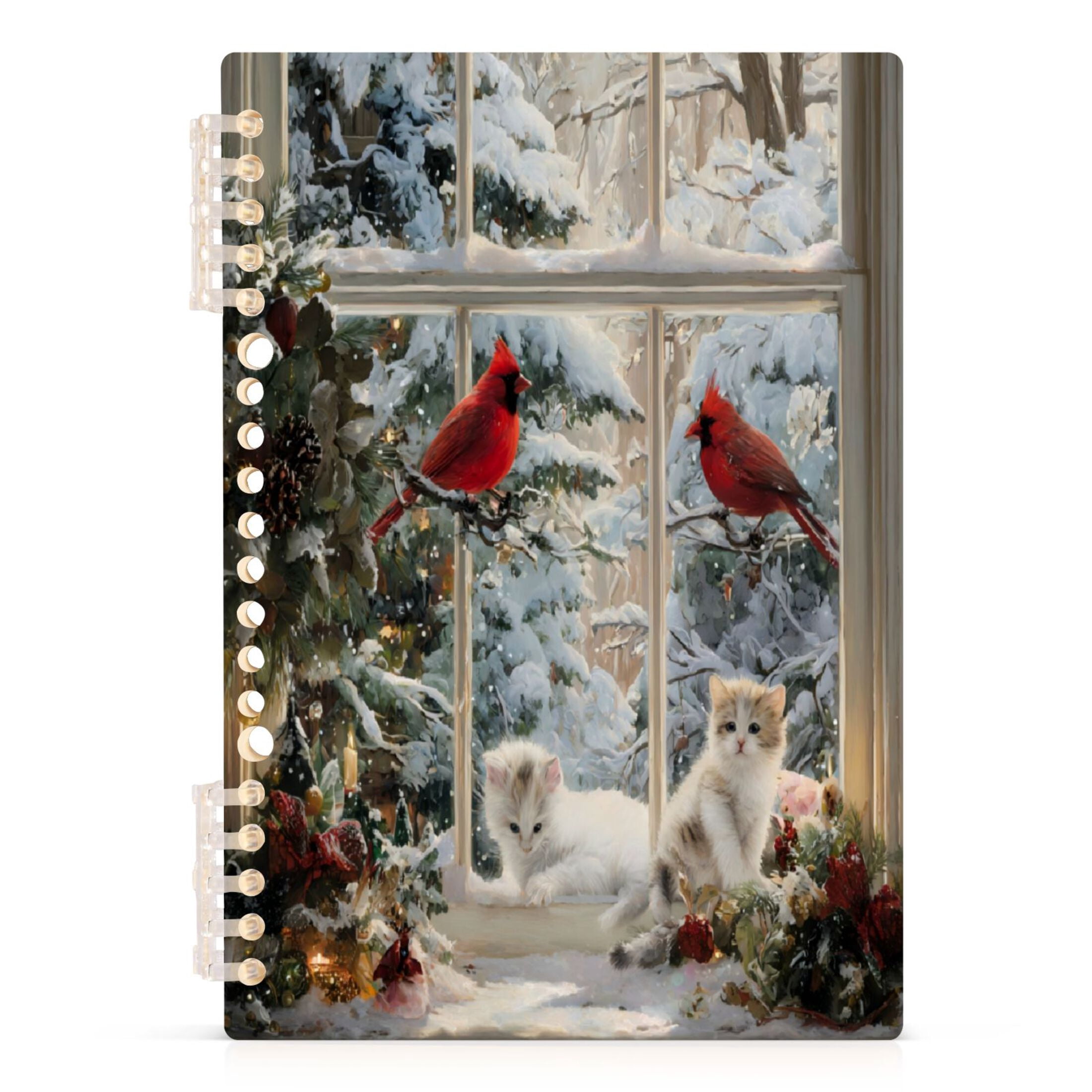 Christmas Windowsill Notebook College Horizontal Grid Paper Ink Spill ...