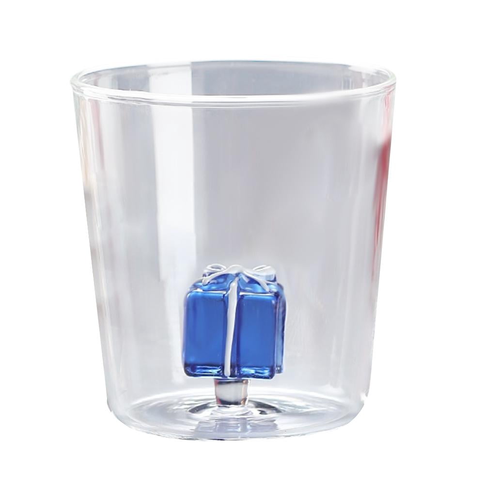 Christmas Wine Glasses with Figurine Inside, 350ml Drinking Glasses ...