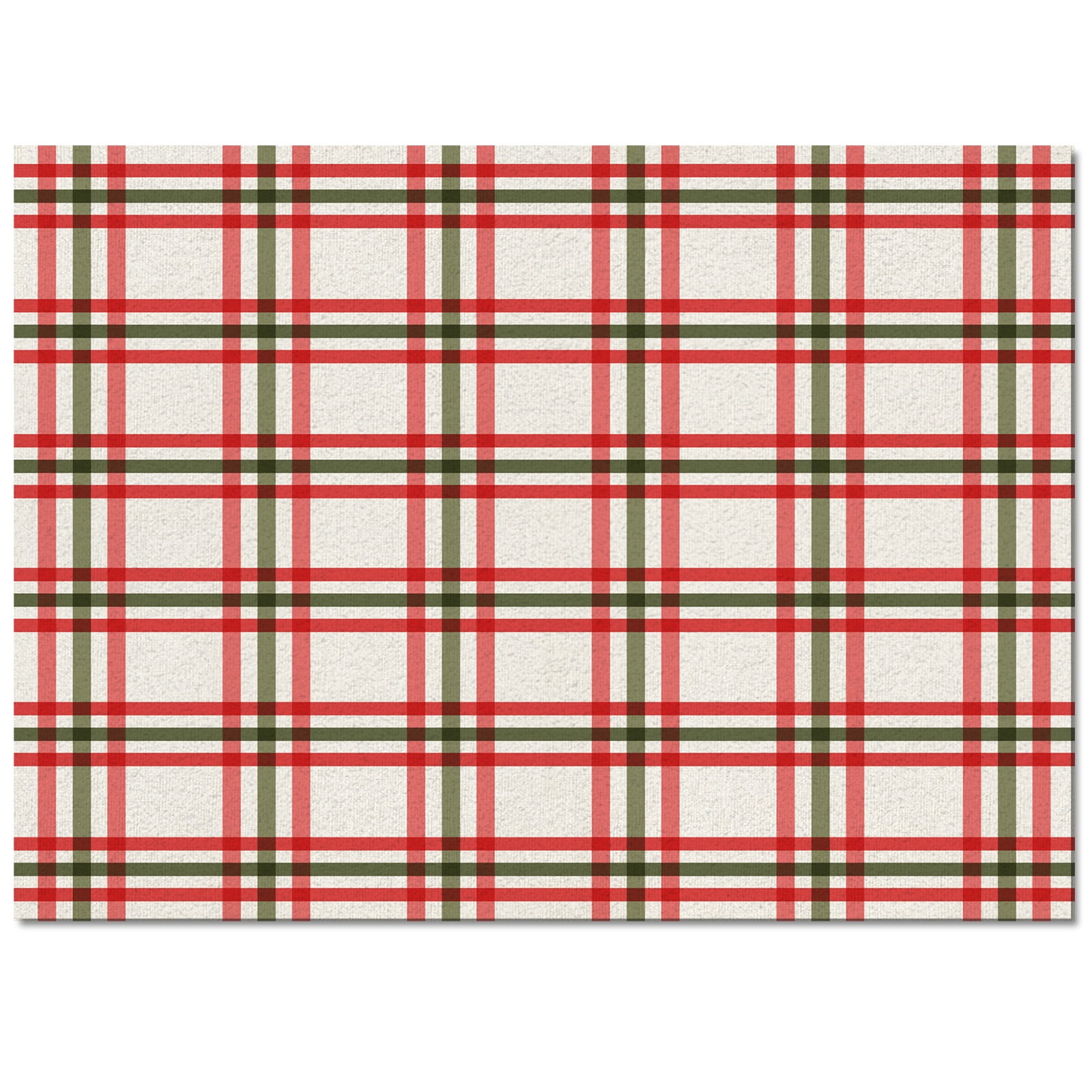 Christmas Winter Area Rug 4x6ft Vintage Farmhouse Red Green Lattice Non ...