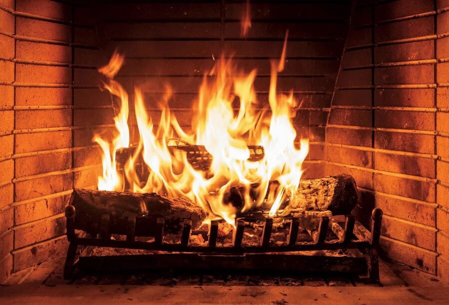 Christmas Winter Brick Wall Fireplace Fire Flame Party Portrait Photo ...