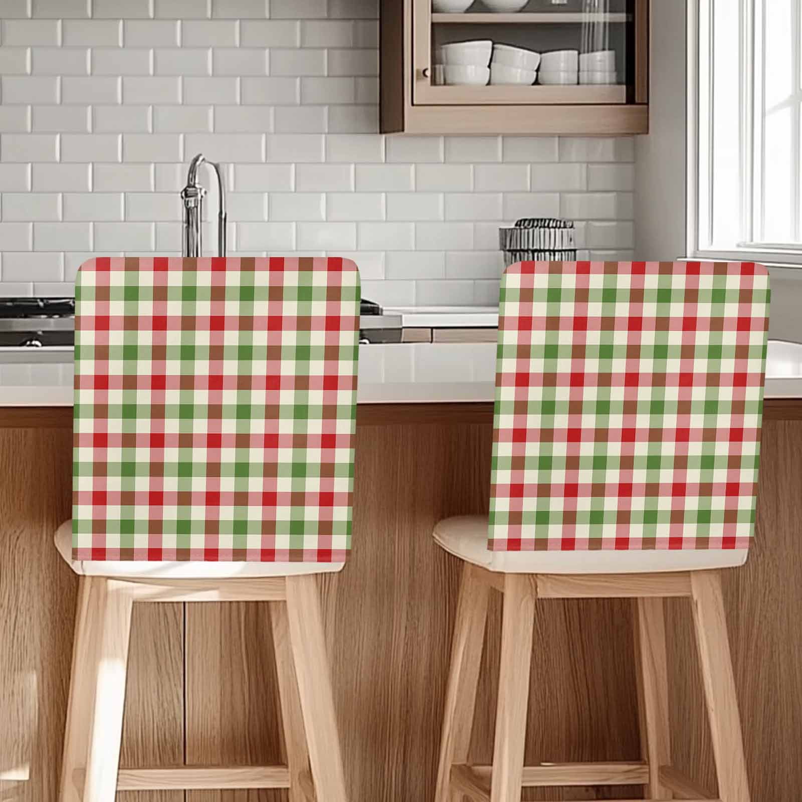 Christmas Winter Chair Covers Set of 6 Vintage Farmhouse Red Green ...