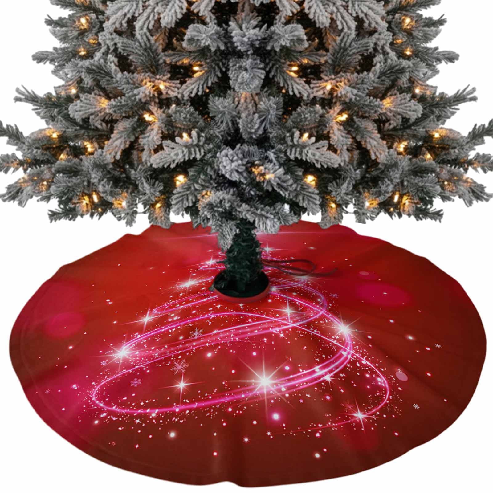 Christmas Winter Christmas Tree Skirt 36 Inch, Minimalist Red Light ...