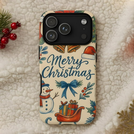 Christmas Winter Cozy Deer Snowman Phone Case for iPhone 17 16 15 14 13 ...