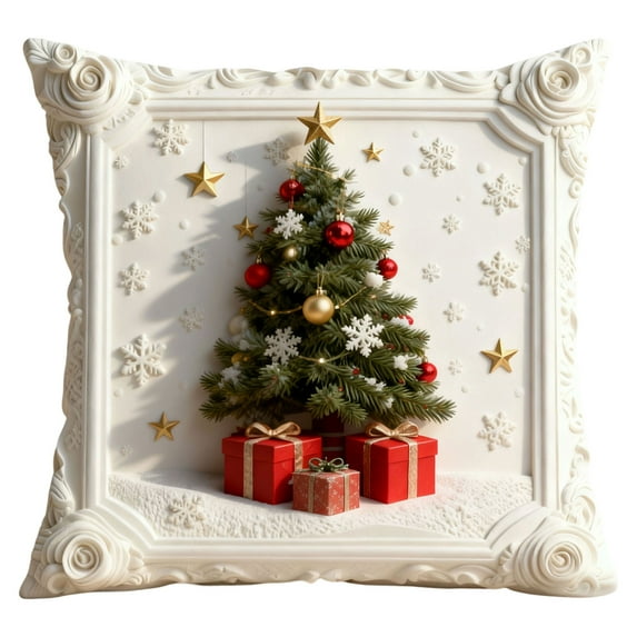 Christmas Winter Farmhouse Style Decorative Throw Pillow Covers Sofa ...