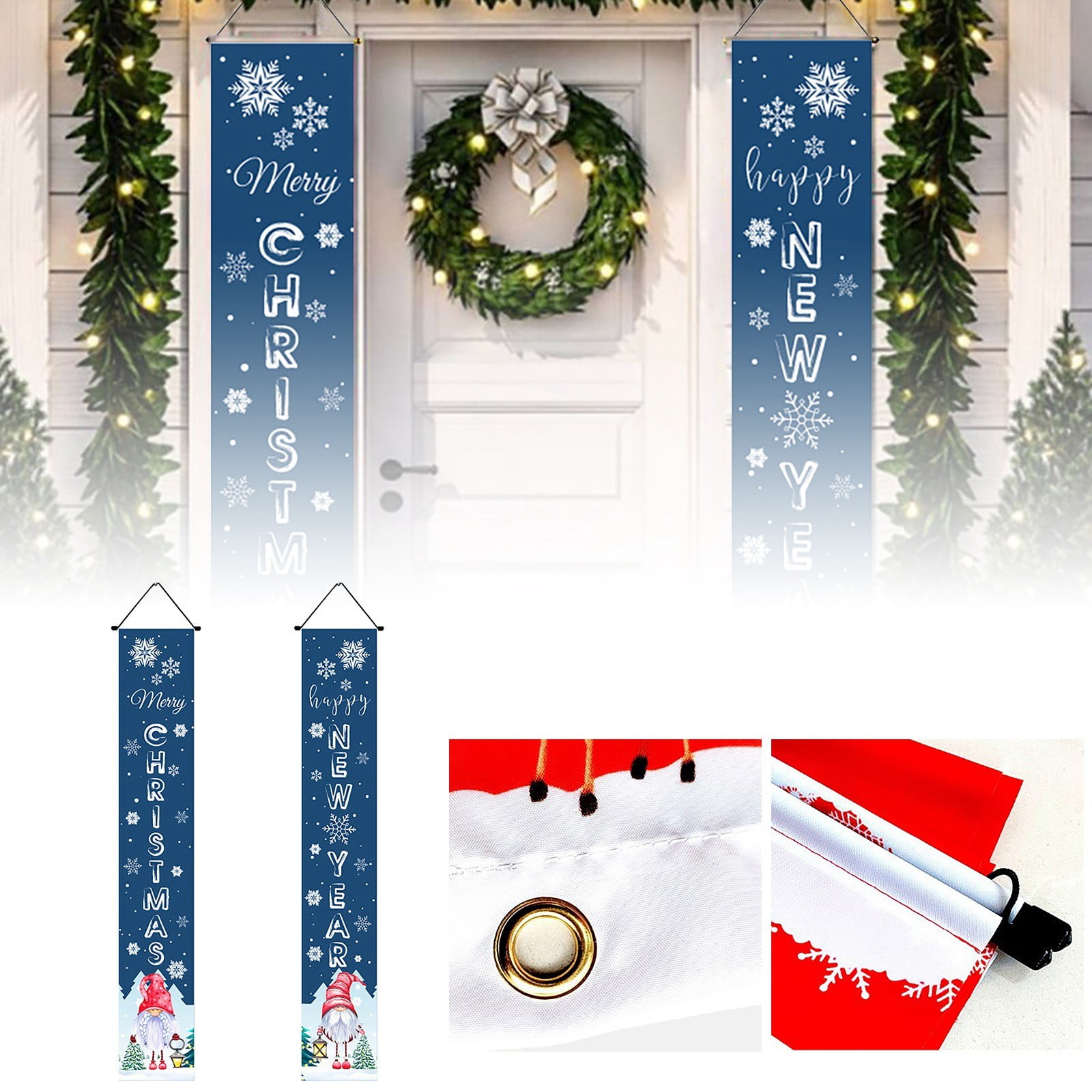 Christmas Winter Front Door Christmas Decorations Christmas Couplets ...