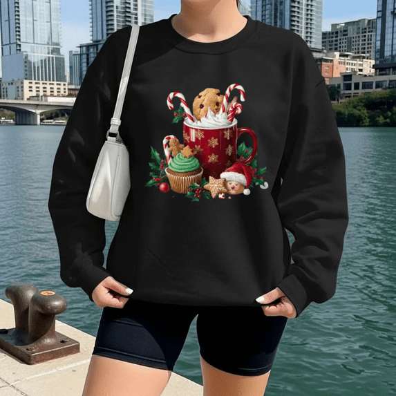Christmas Winter Holiday Fun Party Cozy Celebration Graphic Sweatshirt ...