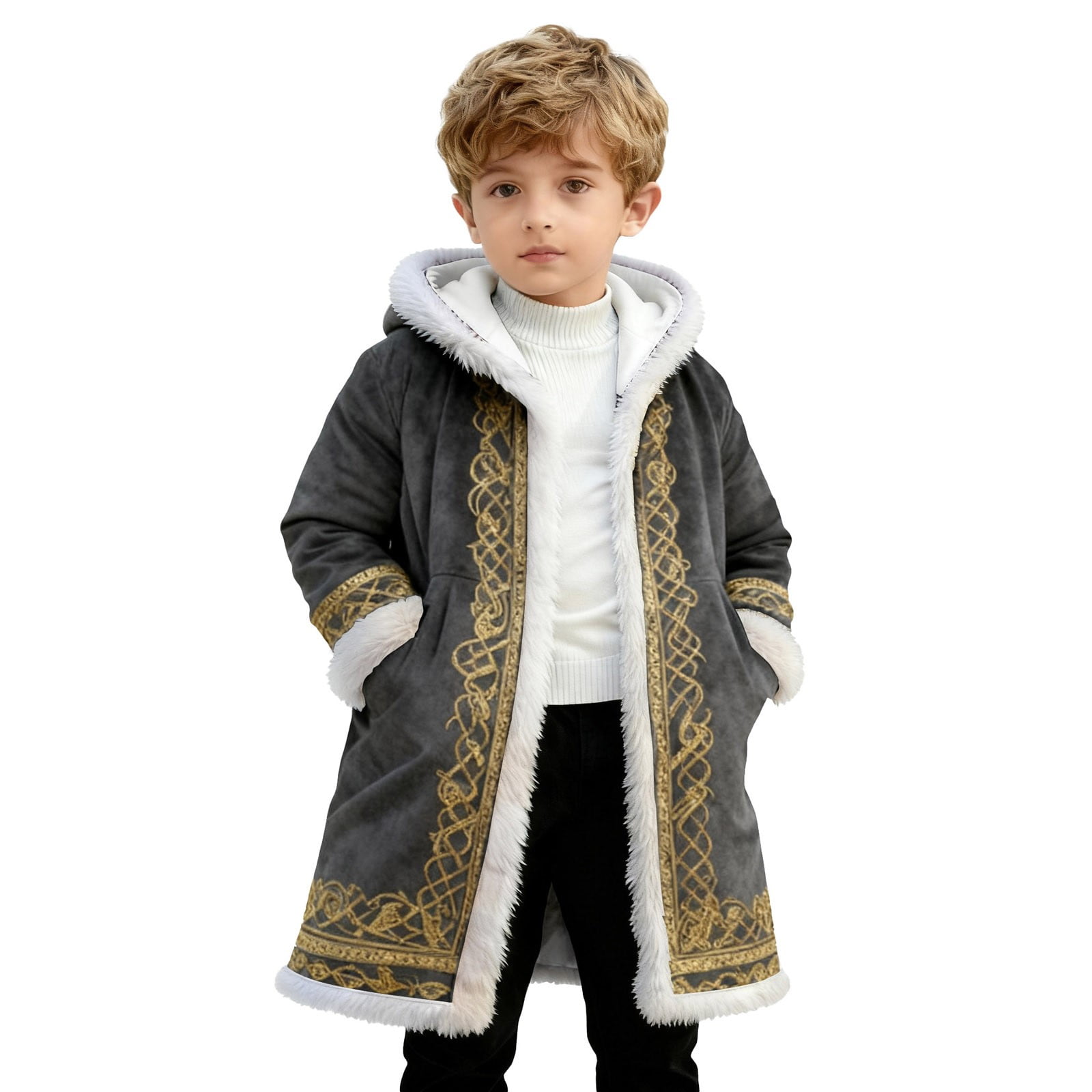 Christmas Winter Holiday Kids Novelty Cardigan Cloak With Whimsical ...