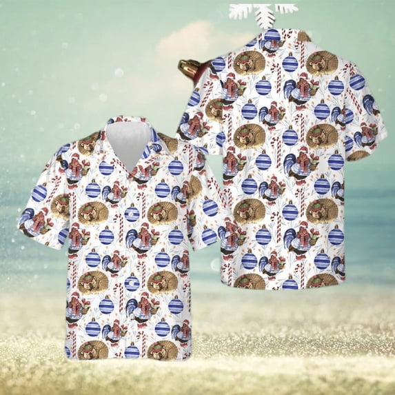 Christmas Winter Holiday Symbol Hawaiian Shirt Funny Animals Christmas ...