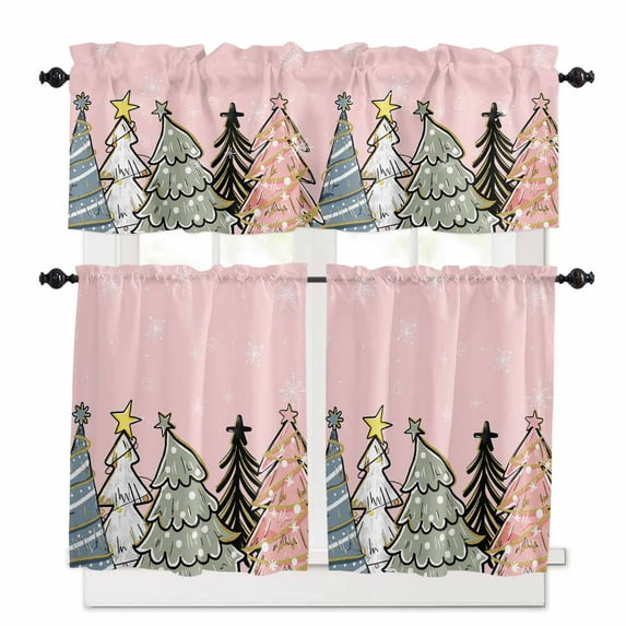 Christmas Winter Kitchen Curtains Valances and Tiers Set of 3 ...