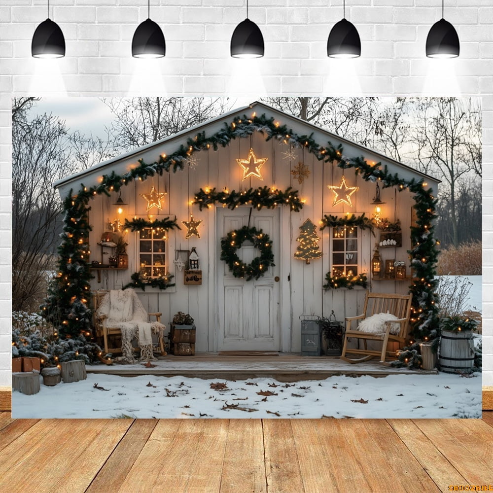 Christmas Winter Photography Backdrop Outdoor Nature Scery Snow Forest ...