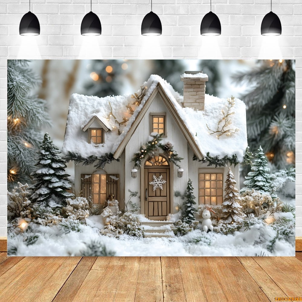 Christmas Winter Photography Backdrop Outdoor Nature Scery Snow Forest ...