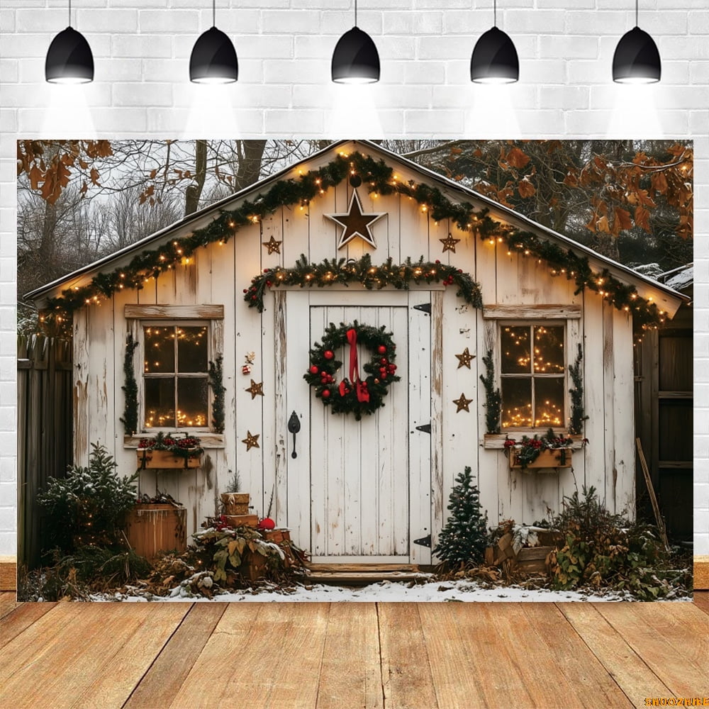 Christmas Winter Photography Backdrop Outdoor Nature Scery Snow Forest ...