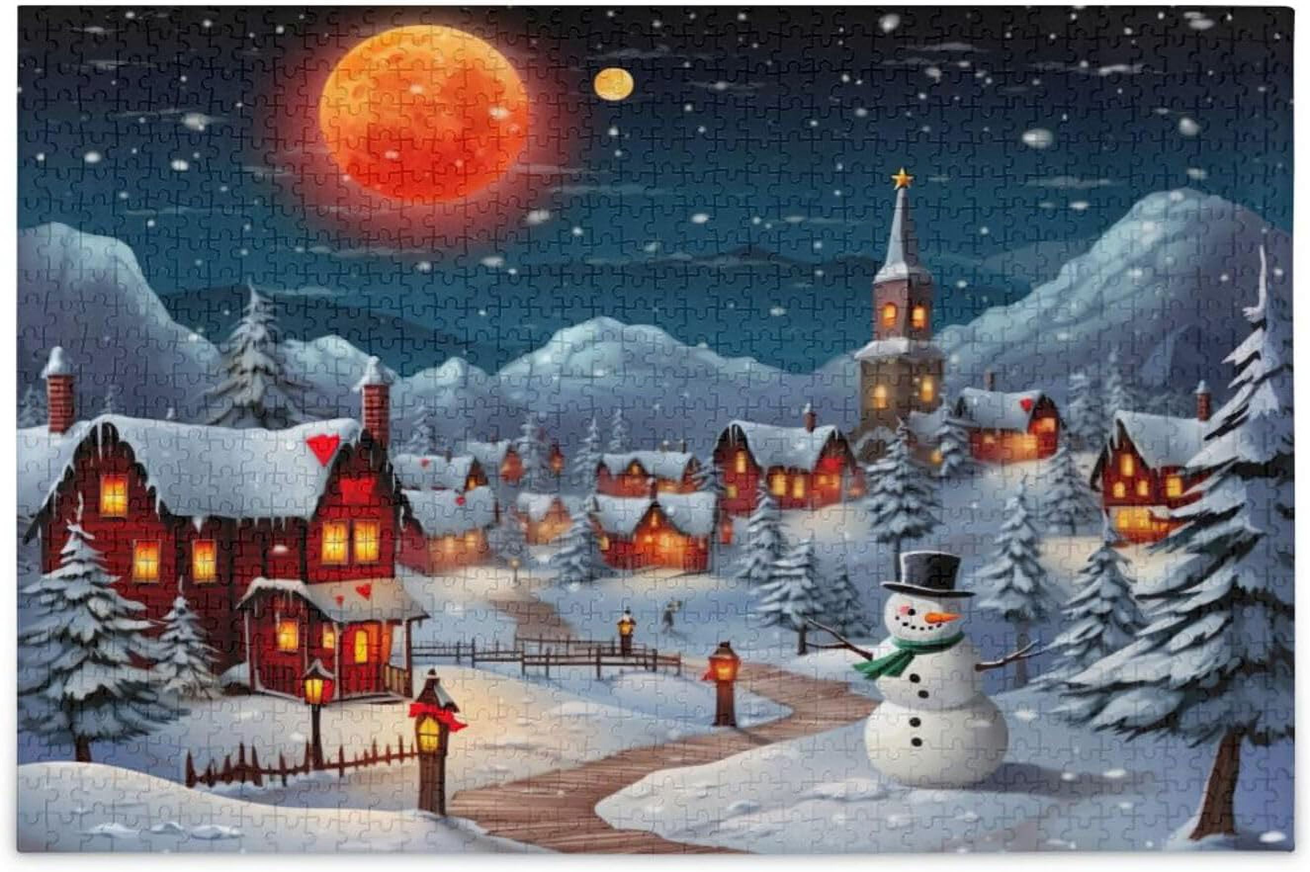 Christmas Winter Puzzles for Adults 1000 Pieces, Fun Puzzles for Teens ...