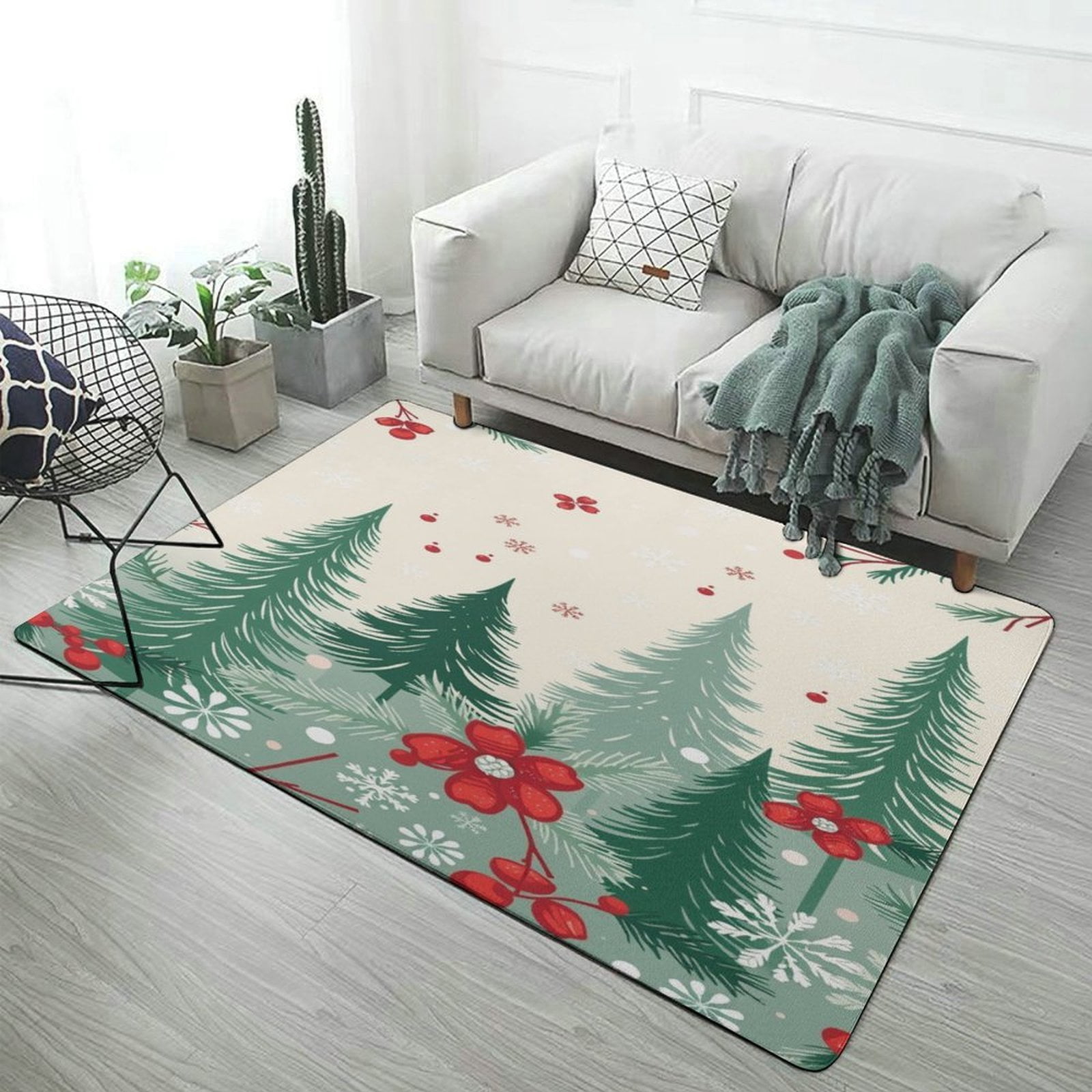 Christmas Winter Scene Light Luxury Home Carpets Living Room Ration ...