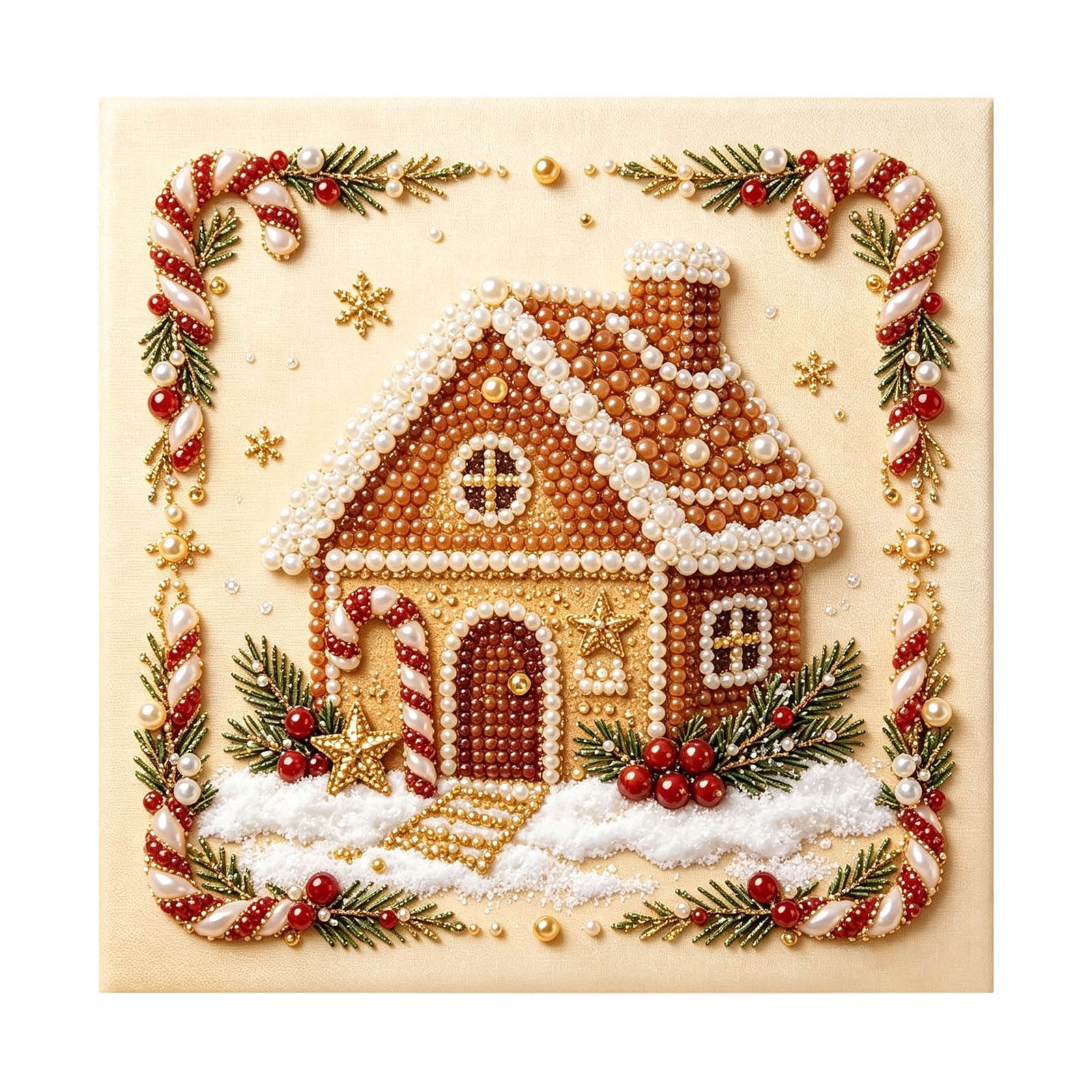 Christmas Winter Scene Pearl Diamond Painting Kit with Frame Gift Box ...