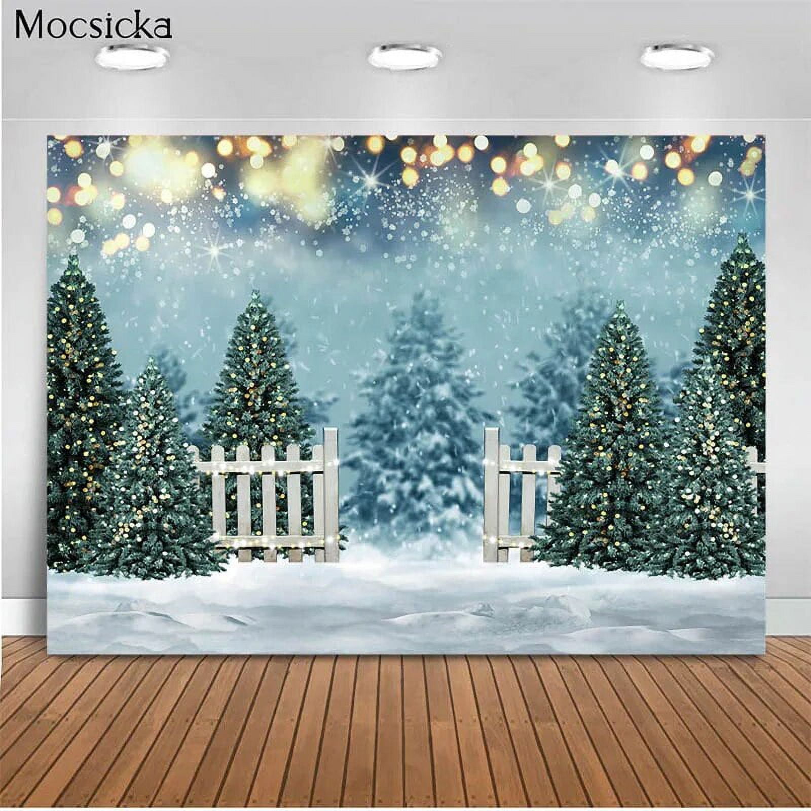 Christmas Winter Snow Night Backdrops For Photography Christmas Tree ...