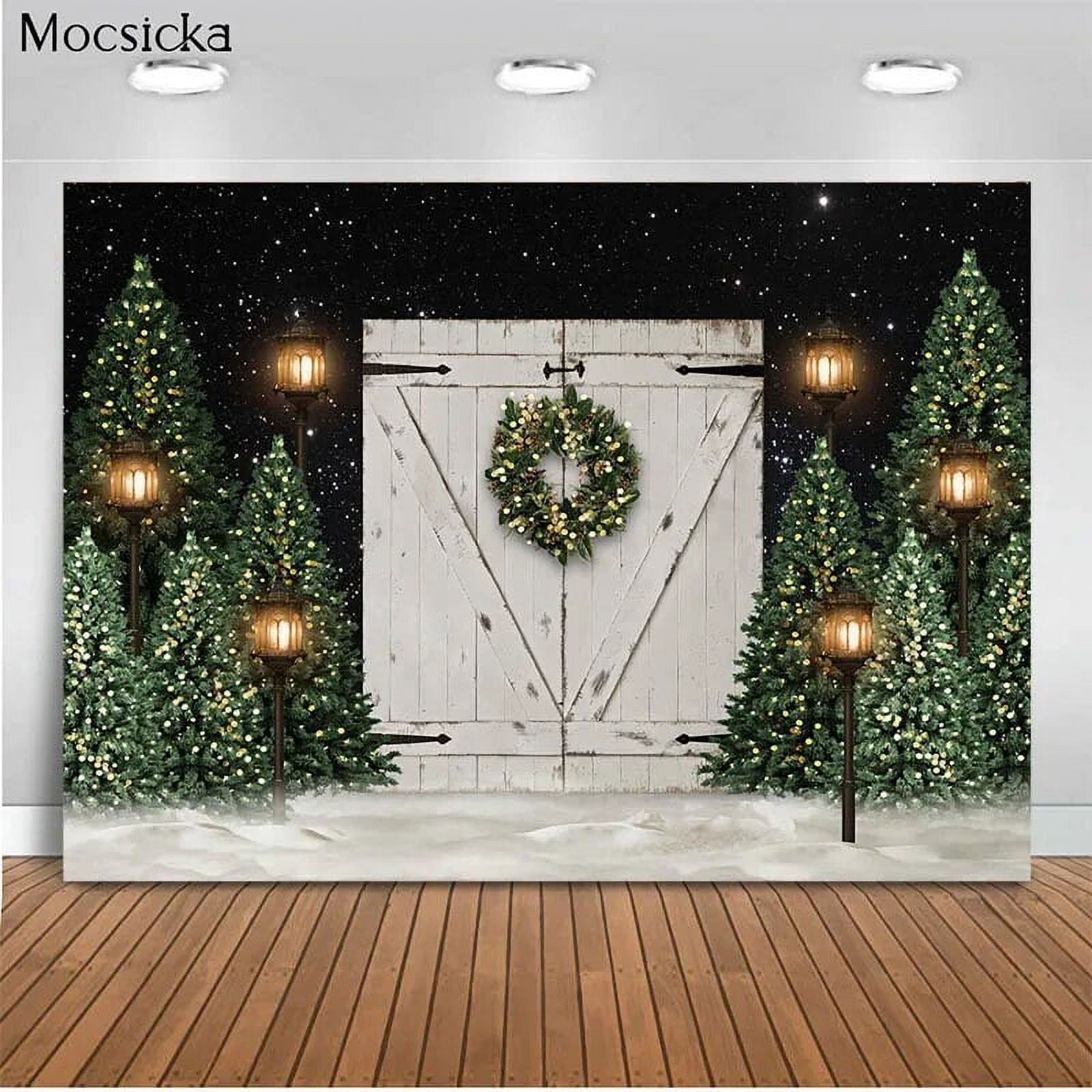 Christmas Winter Snow Night Backdrops For Photography Christmas Tree ...