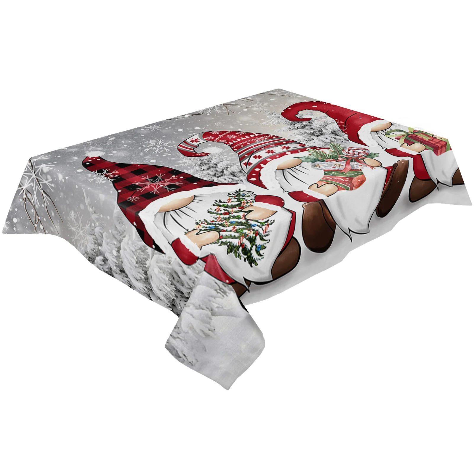 Christmas Winter Snow Scene Gnome Tablecloth Christmas Dining Table ...