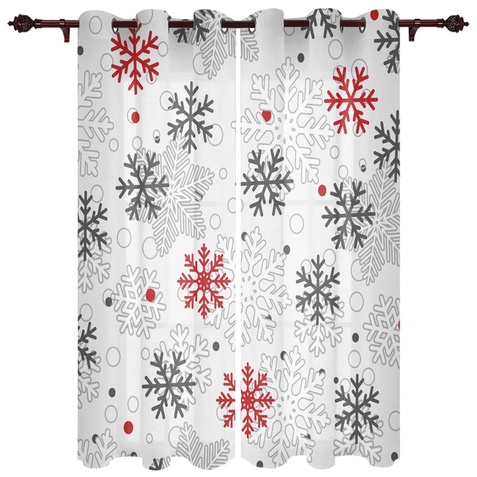 Christmas Winter Snowflake Window Curtain Living Room European Luxury ...