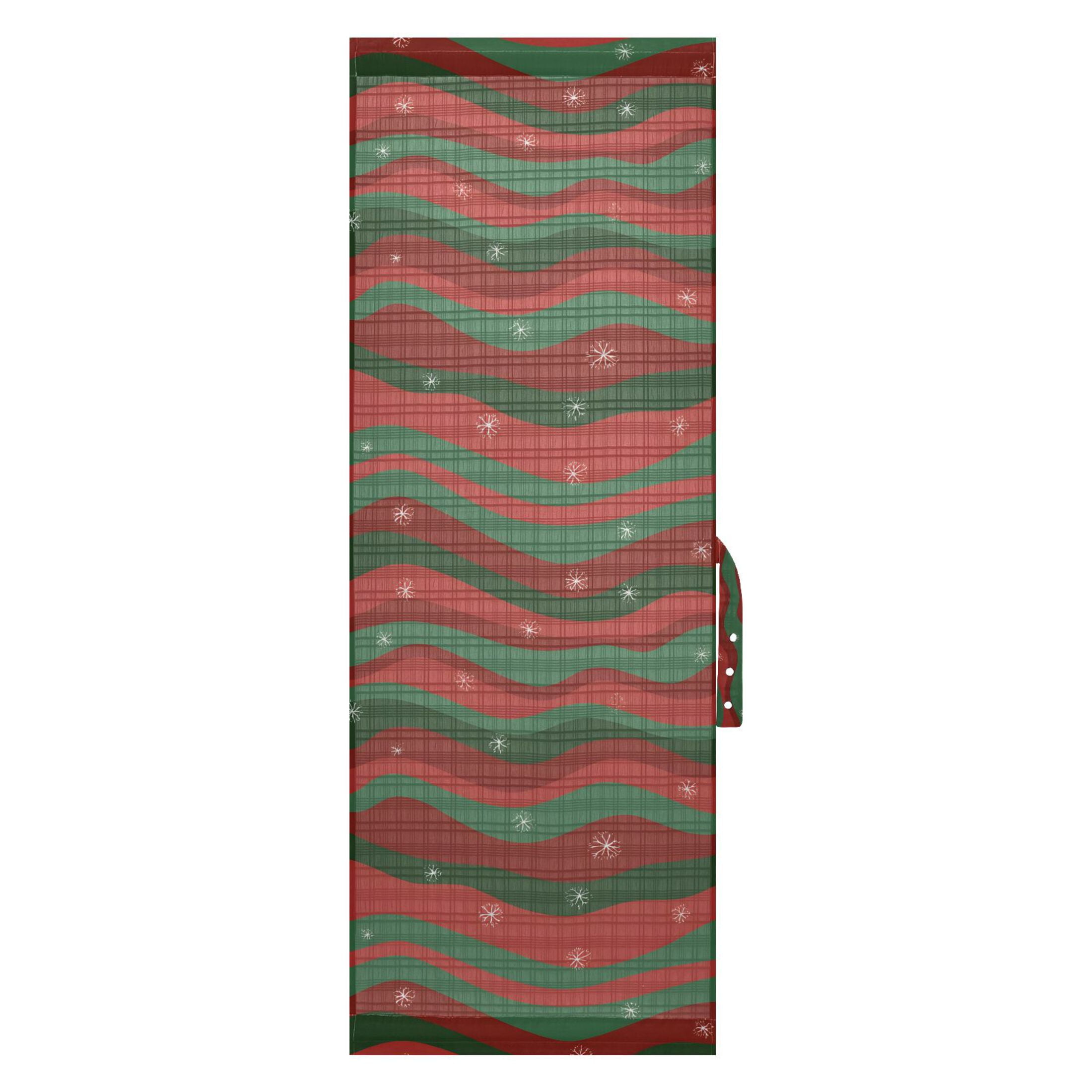 Christmas Winter Stripes Door Curtain Blackout Thermal Insulated Door ...