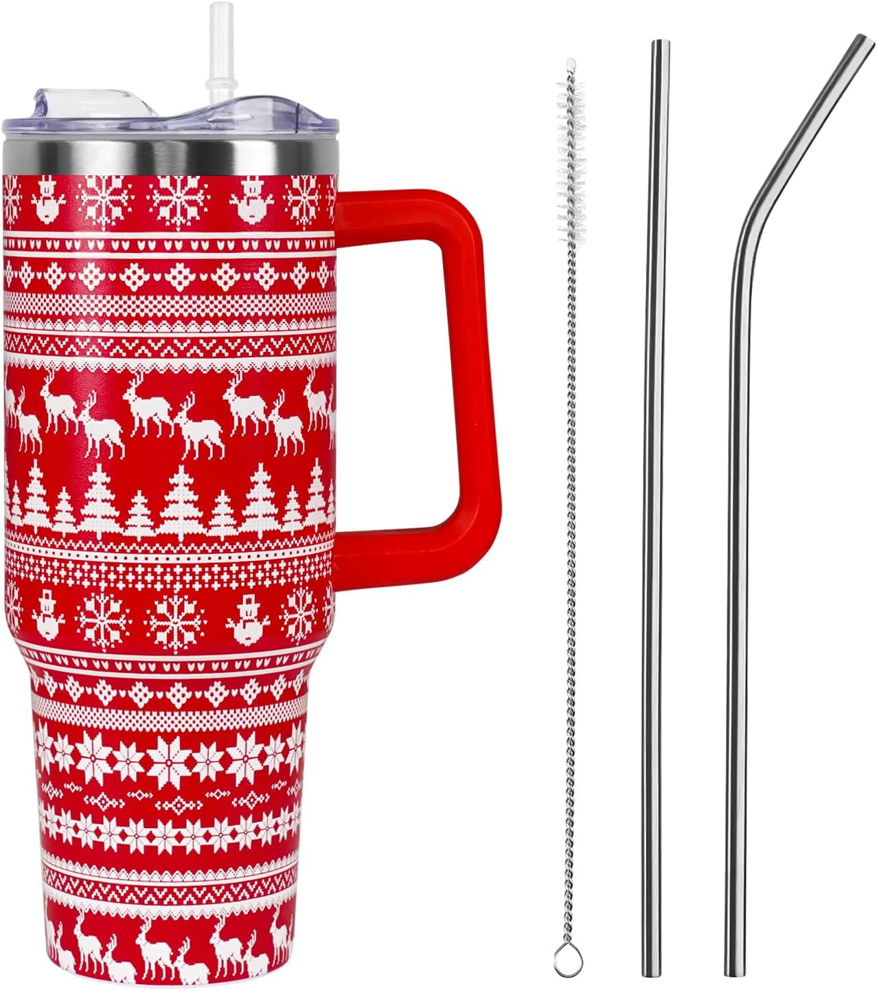 Christmas Winter Tumbler with Handle and Straw Lid 40 oz,Merry Xmas ...