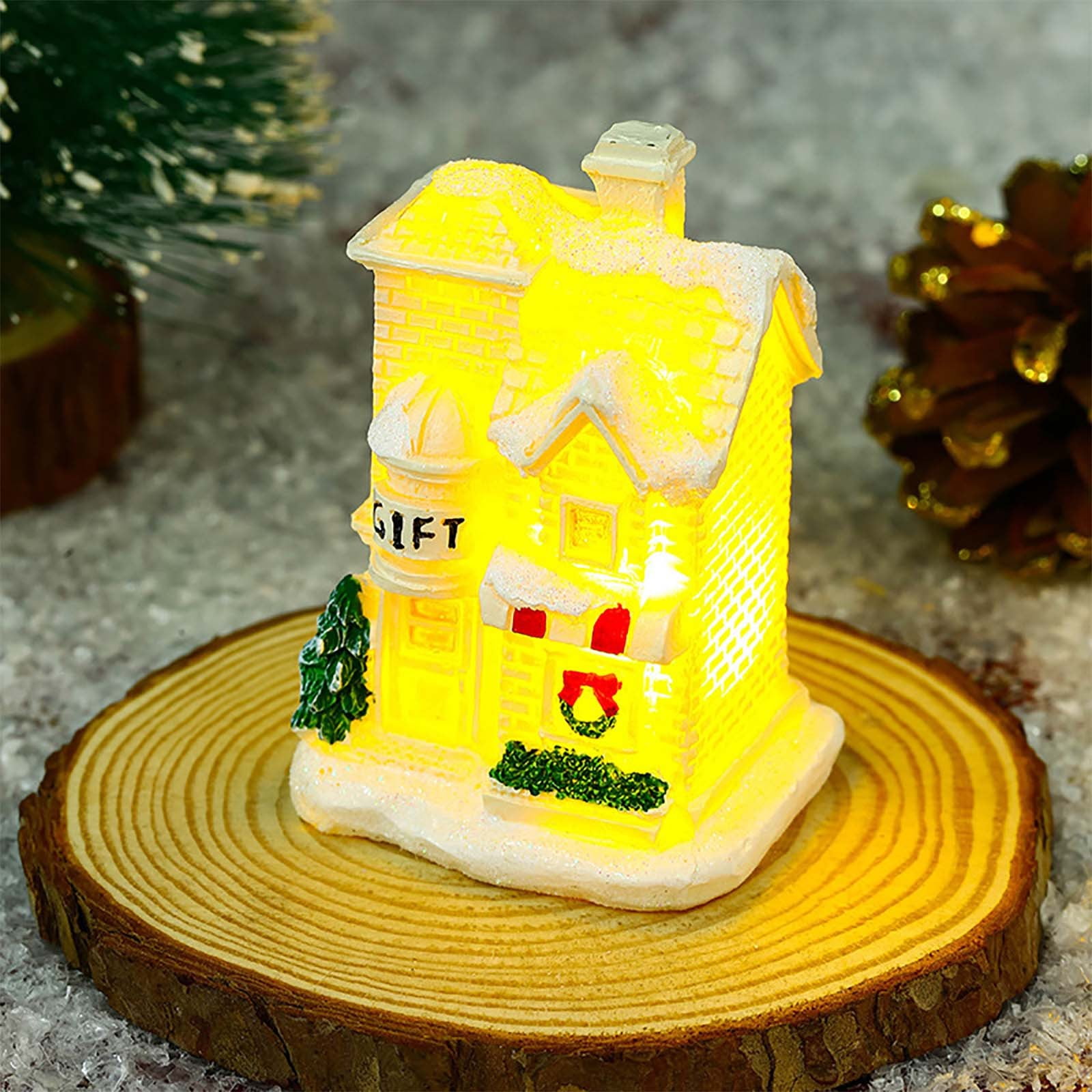 Christmas Winter Village Houses Set LED Lighted DIY Christmas Doll ...