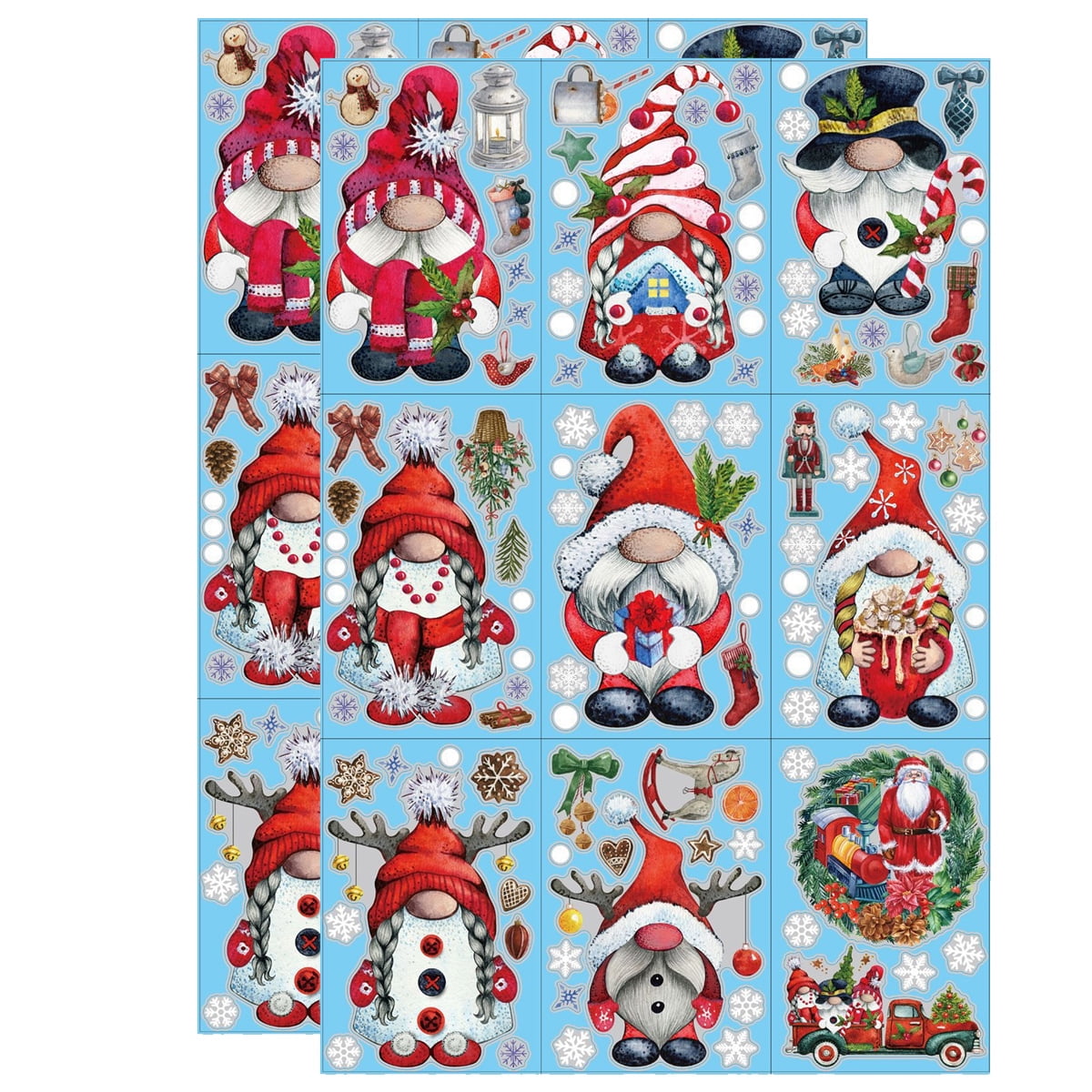 Christmas Winter Window Stickers, Christmas Classic Santa Claus Window ...