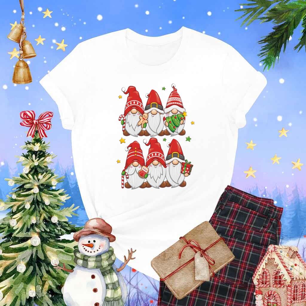 Christmas With My Gnomies Funny Santa Gnomes Holiday Graphic Apparel up ...