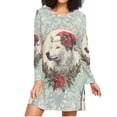 Christmas Wolf Inside The Frame Women's Long Sleeves Nightgowns ...